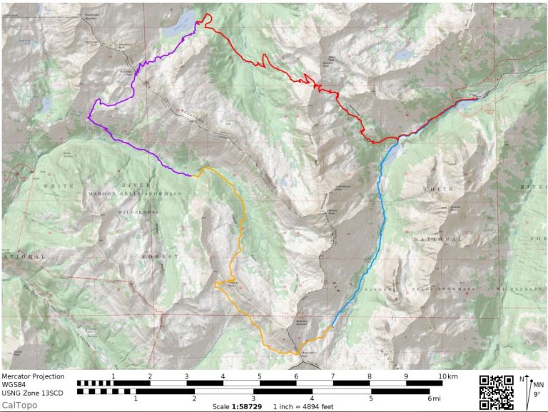 Four Pass Loop – Maroon Bells Snowmass Wilderness, CO (28 mile loop ...