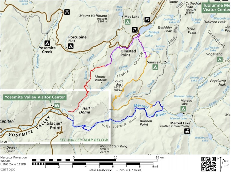 Yosemite Highlights Loop – Yosemite National Park (40 mile loop ...
