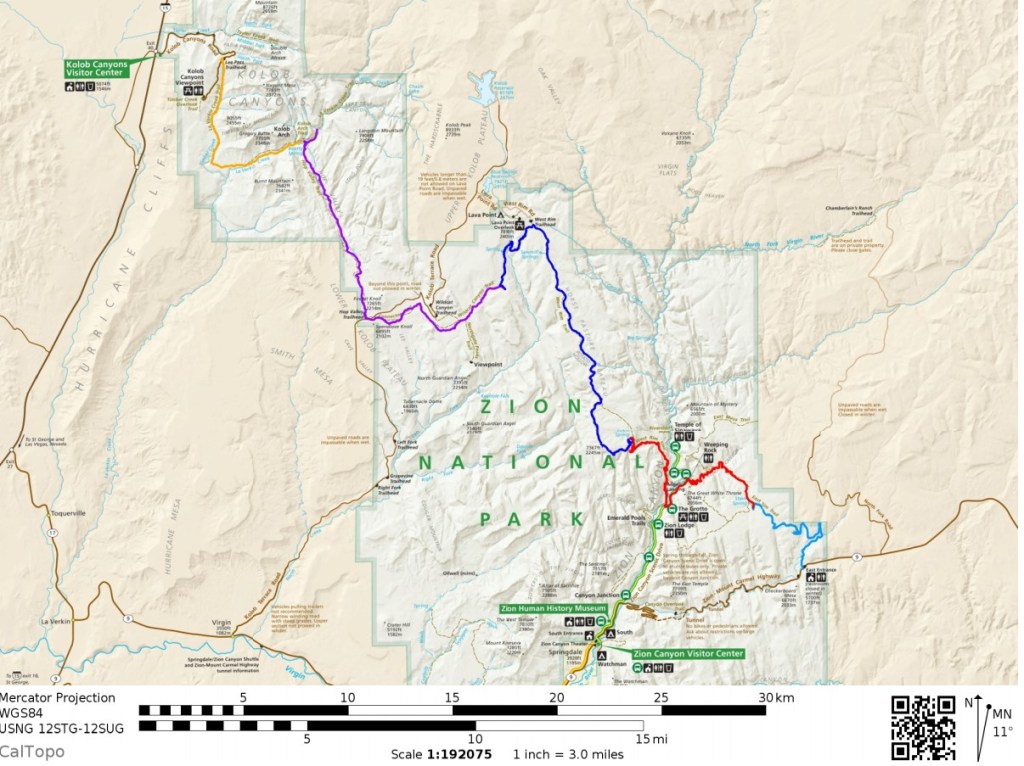 Zion Traverse – Zion National Park (51 mile point-to-point ...