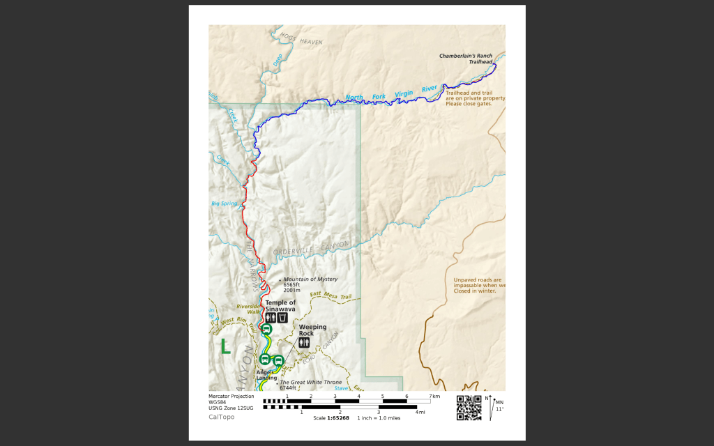 The Narrows, top-down – Zion National Park (17 miles point-to-point ...
